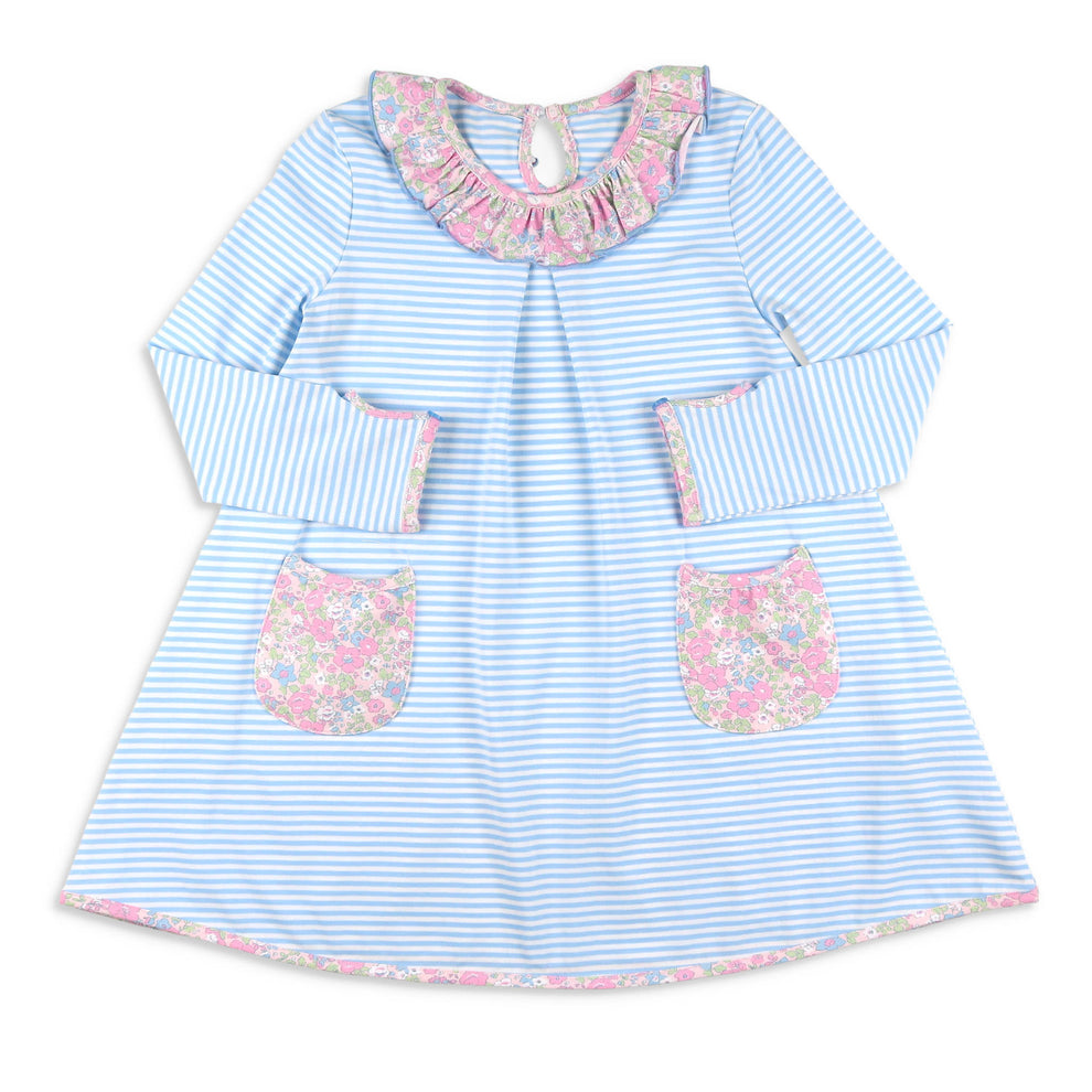 Girls Pocket Dress - Blue Stripe – Shrimp and Grits Kids