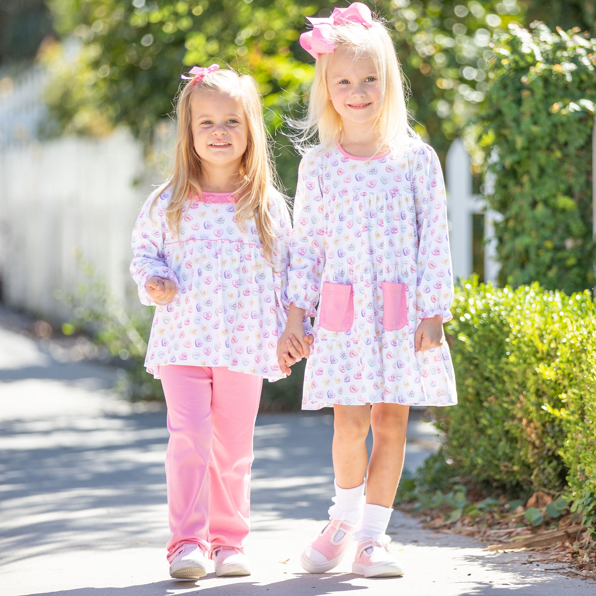 Girls Pima Set - Candy Hearts - Shrimp and Grits Kids