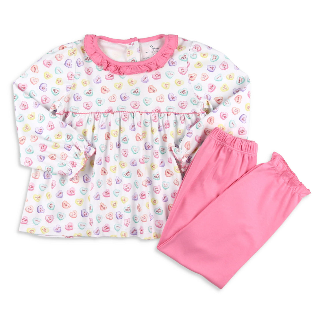 Girls Pima Set - Candy Hearts - Shrimp and Grits Kids