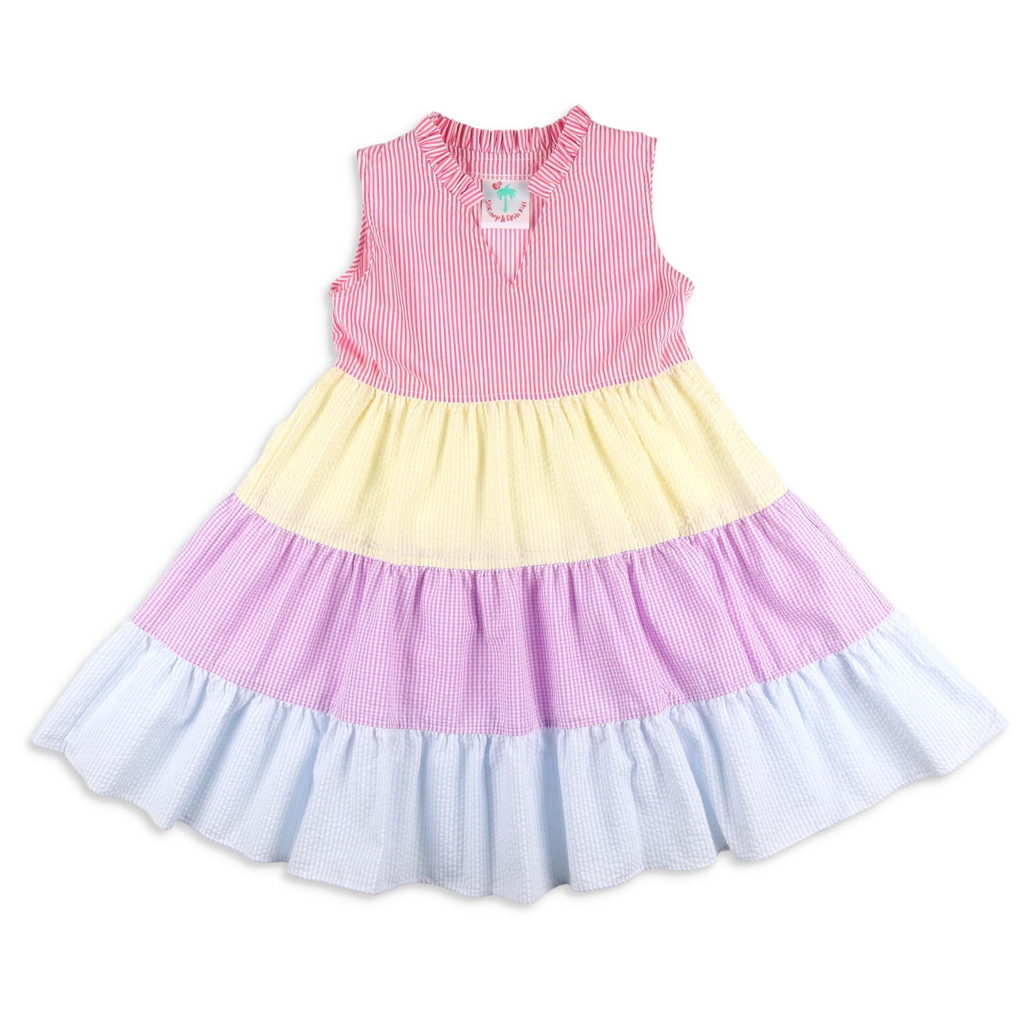 Girls Tier Dress - Colorful Fish – Shrimp and Grits Kids