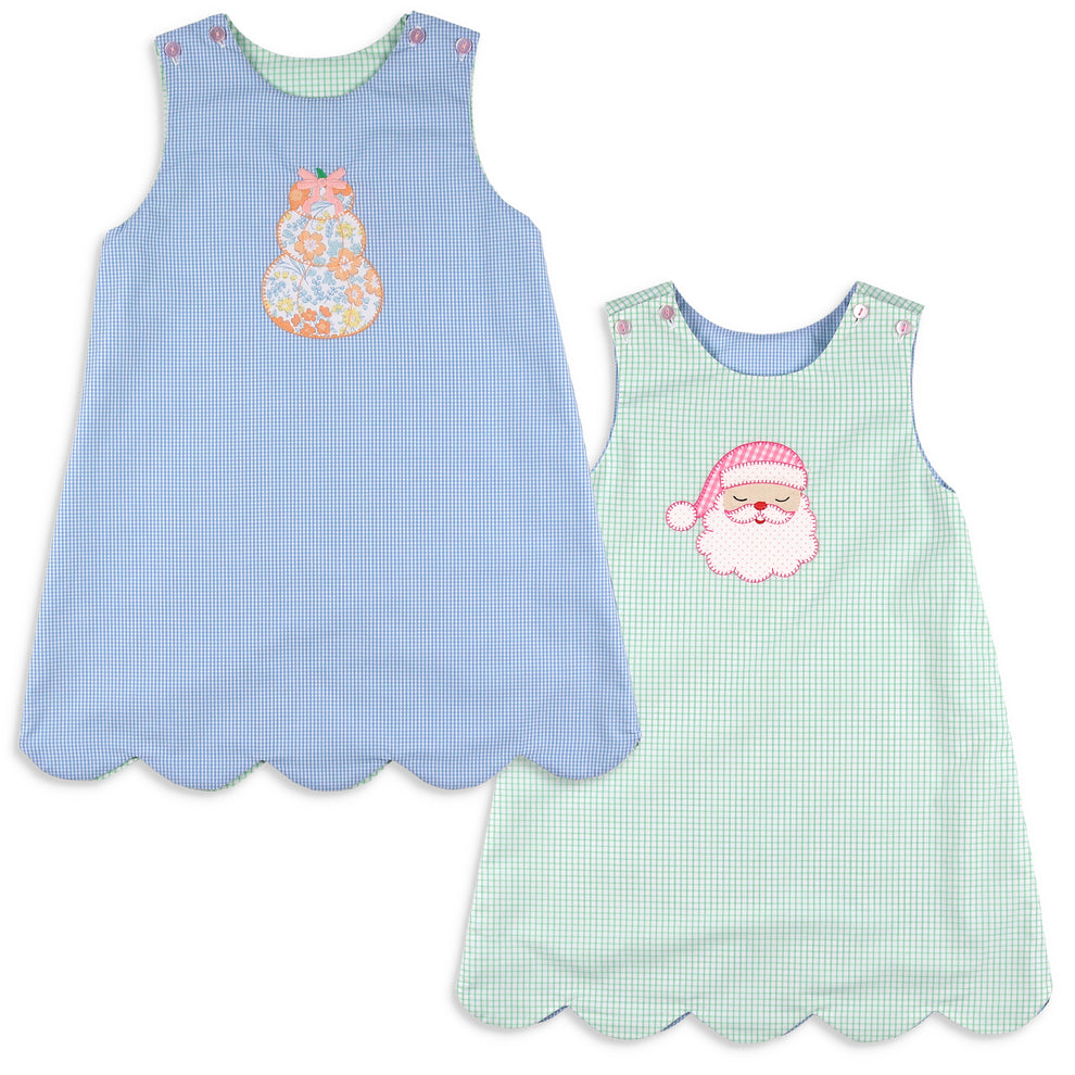 Girls Reversible Jumper - Pumpkin / Santa – Shrimp and Grits Kids