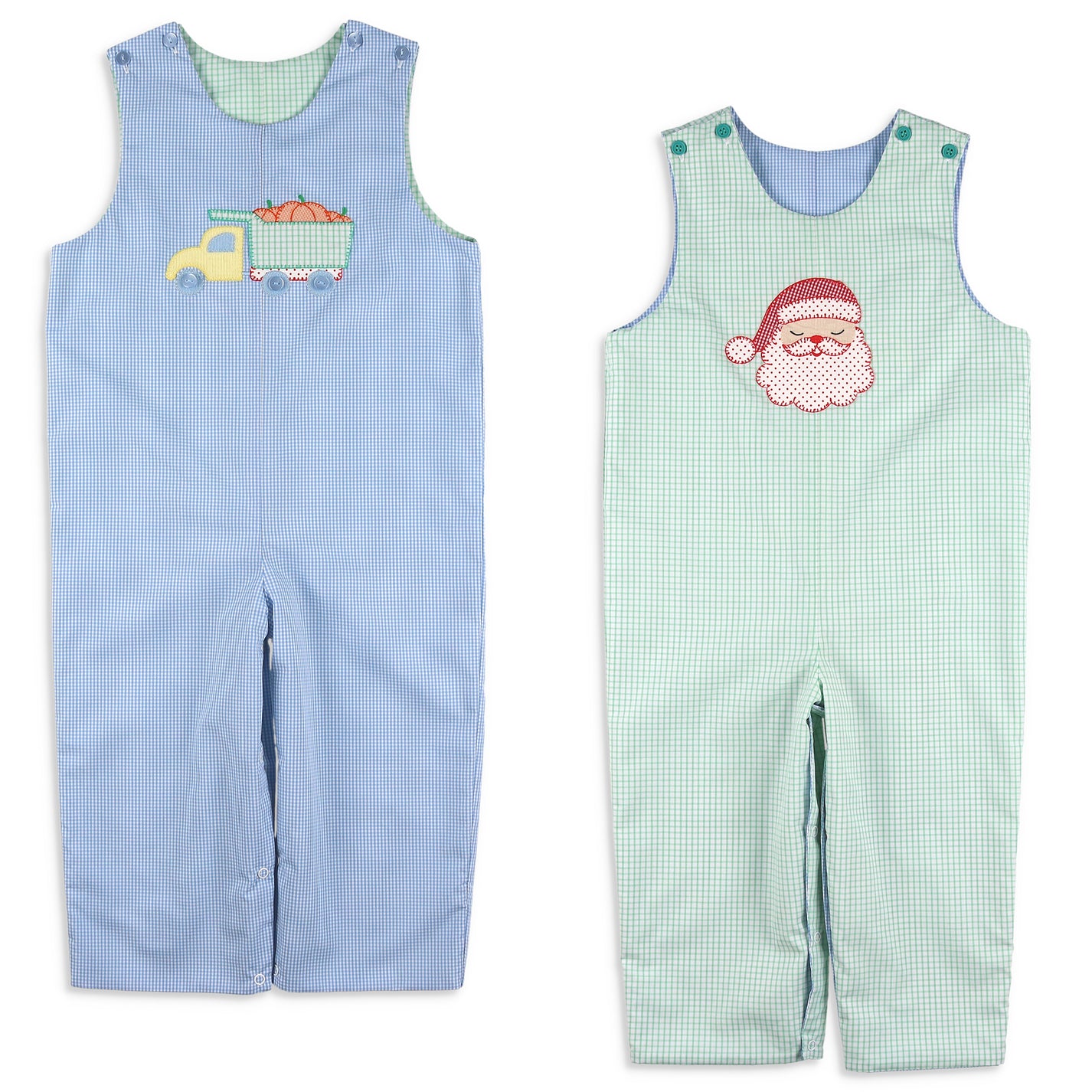 Boys Reversible Longall - Pumpkin Truck / Santa – Shrimp and Grits Kids